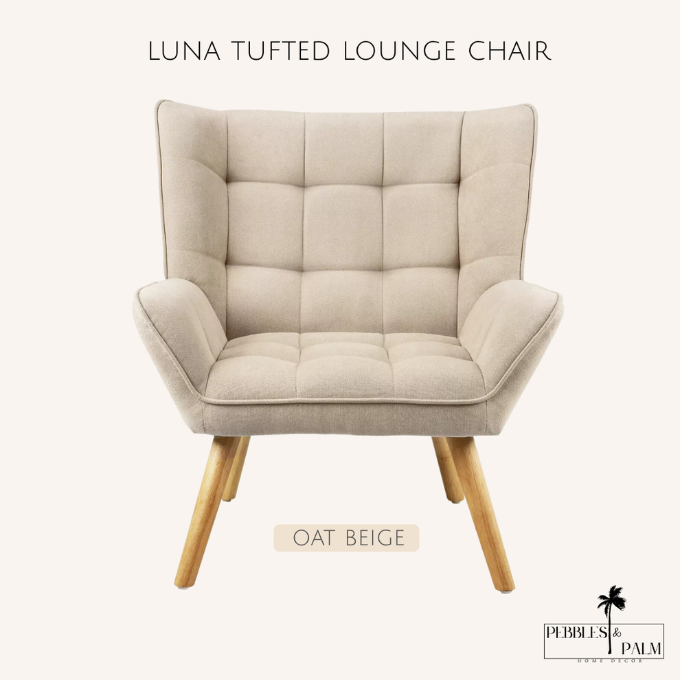 Luna Tufted Lounge Chair – Pebbles & Palm